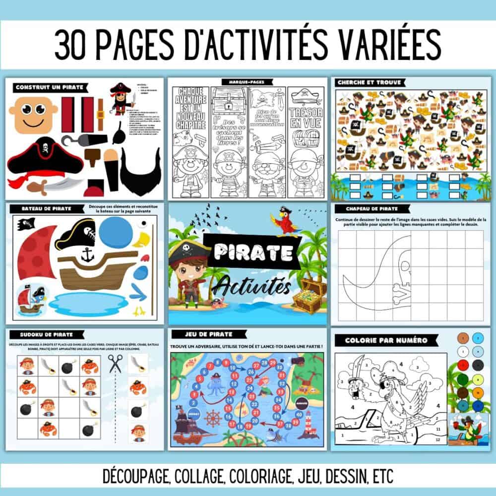 Cahier d'activités pirate à imprimer