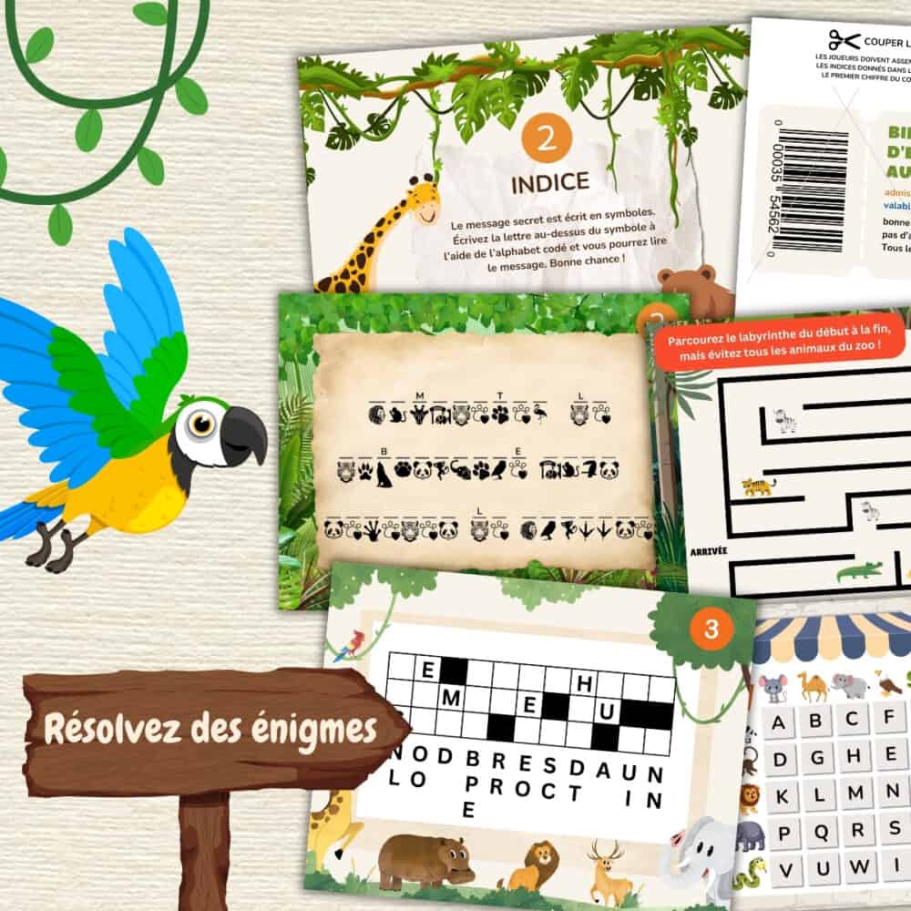 Escape Game Zoo à imprimer