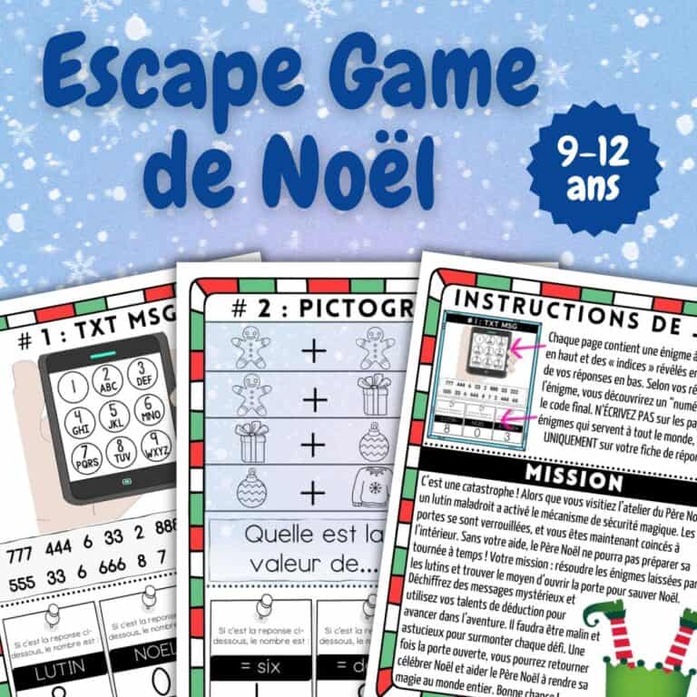 Escape Game Noël 9-12 ans à imprimer