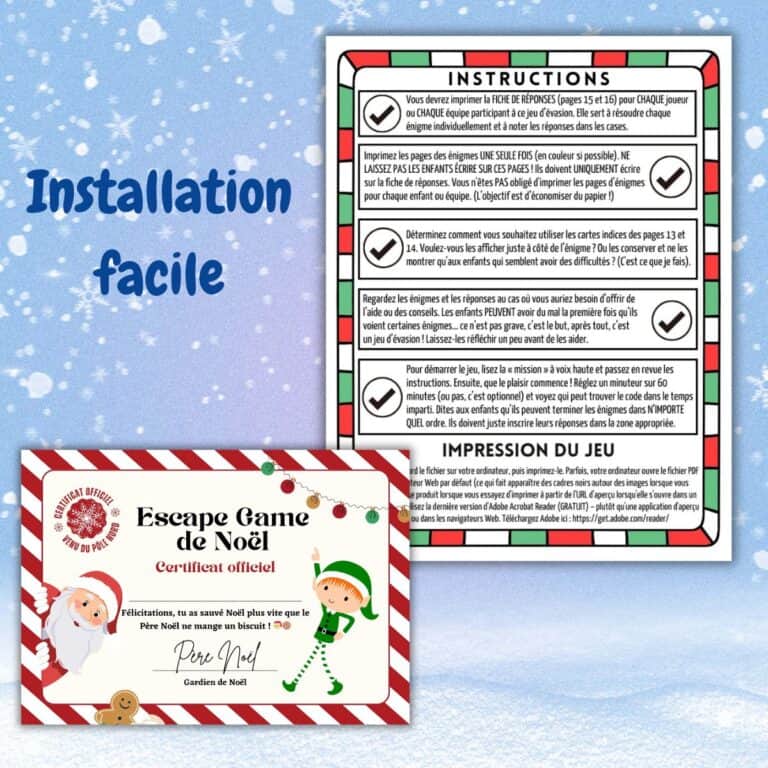 Escape Game Noël 9-12 ans à imprimer
