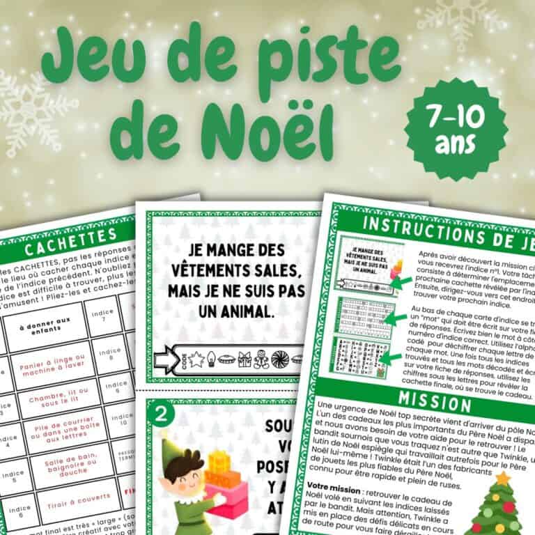 Jeu de piste de Noël à imprimer